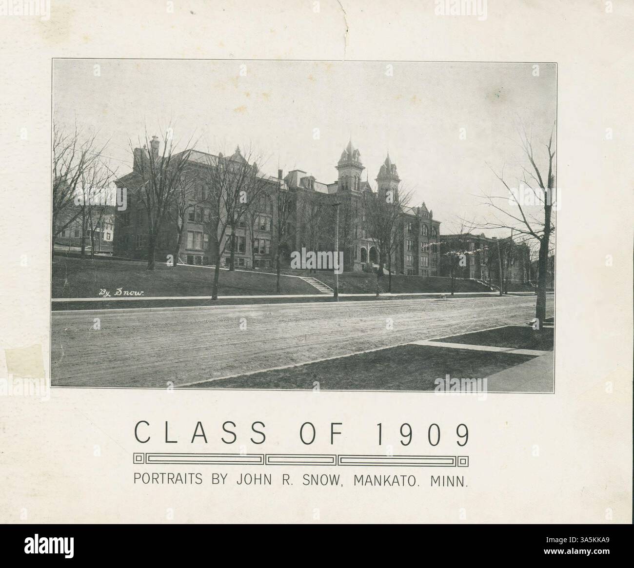 The photo of Old Main at Mankato State Normal School shows the front of ...