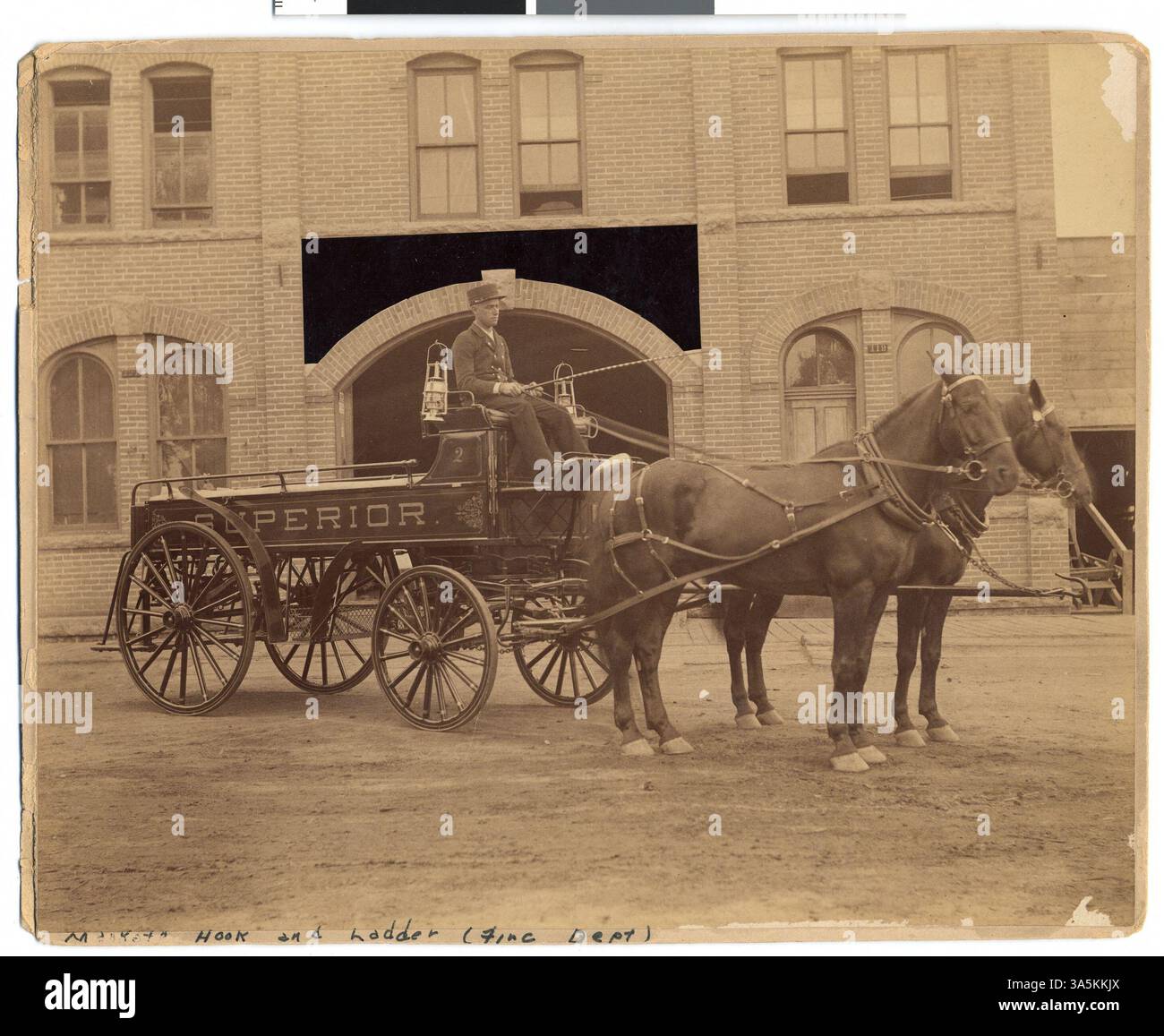 View of the Superior Hose Company's fire wagon, illustrating the ...