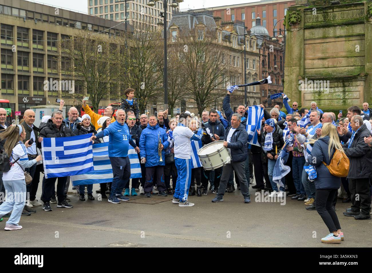 Greece football supporters in George Square before their match against ...