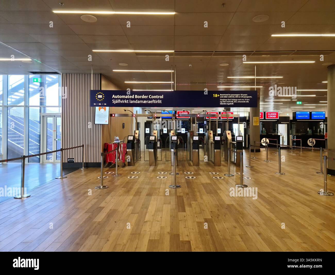 Keflavik, Iceland 23. June 2024, Empty automated border control gates ...