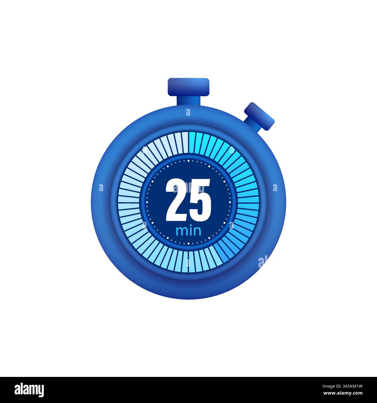 Icon of a timer with 25 minutes on the white background. Vector ...
