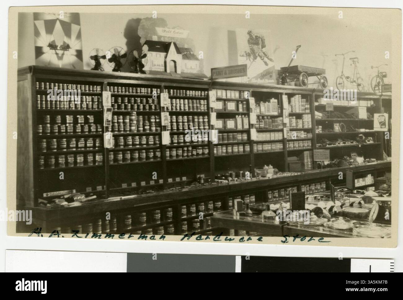 Interior view of the A. A. Zimmerman Hardware Store's Paint Department ...
