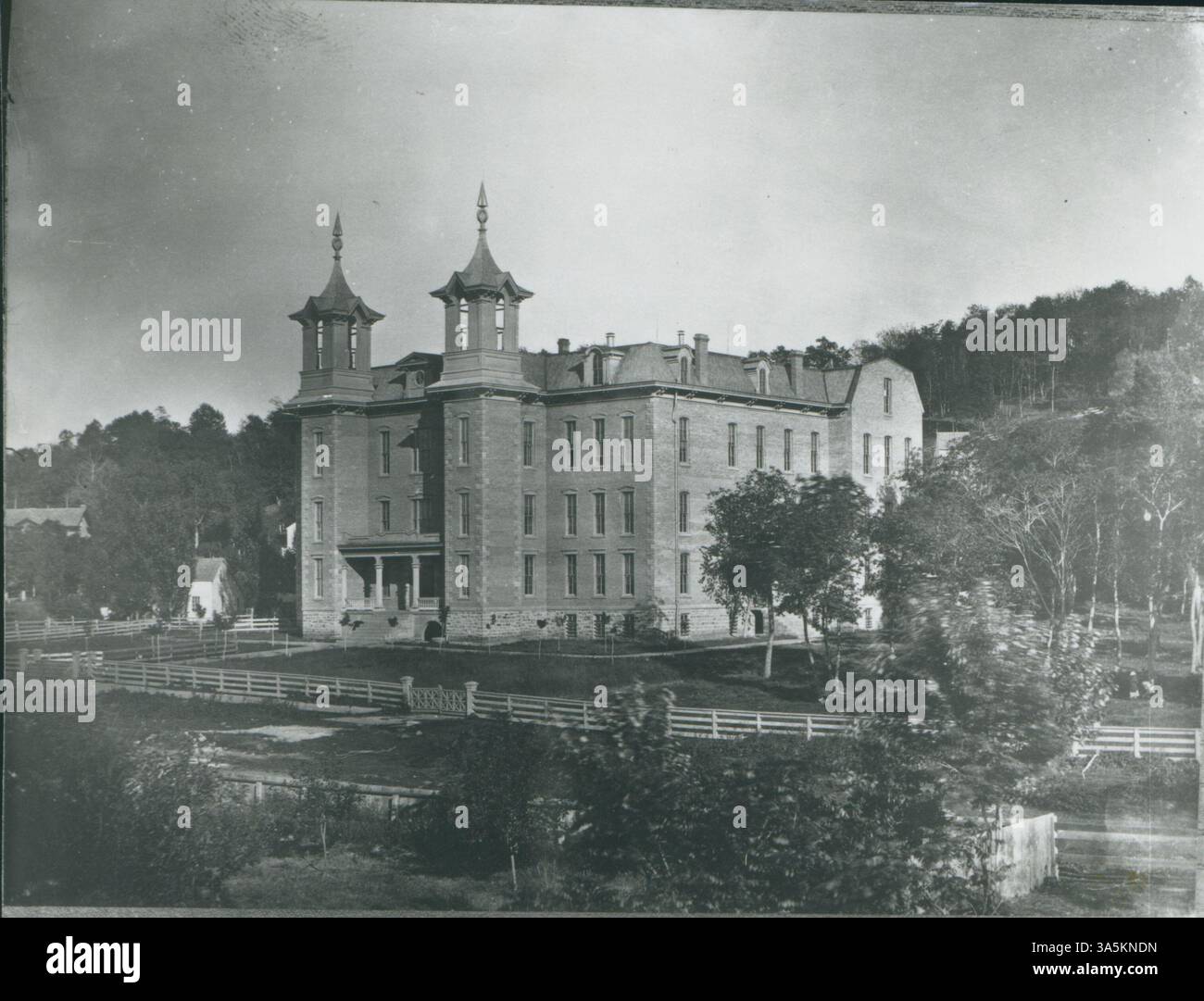 Early photograph of Old Main, the original building for Mankato State ...