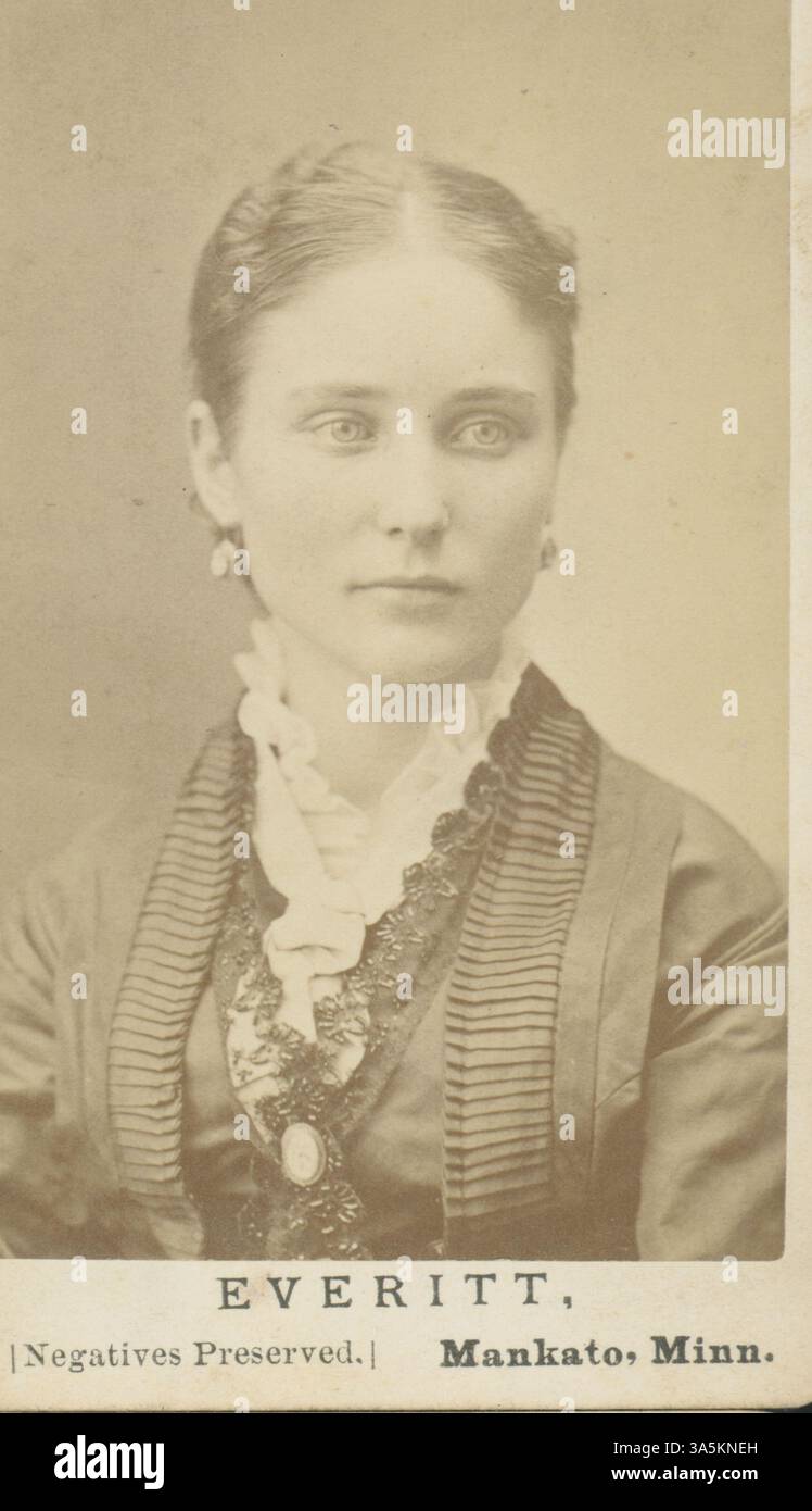 Studio portrait of Mary Shencer, captured in Mankato, Minnesota ...