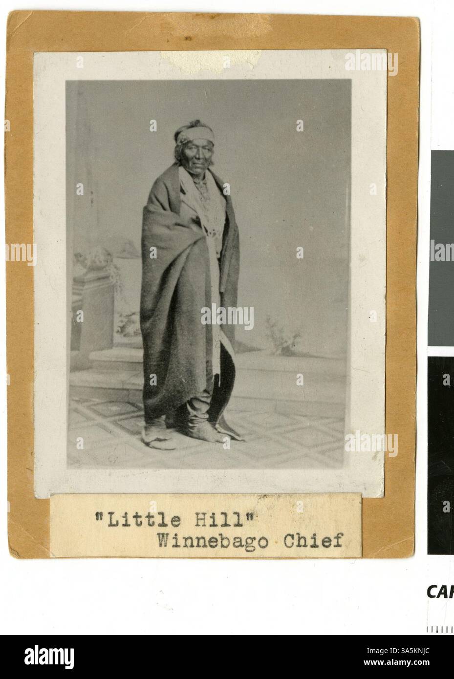 A portrait of Little Hill, a Winnebago chief from Blue Earth County ...