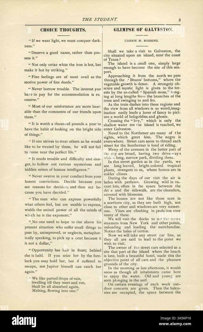 The april 1890 issue of the student hi-res stock photography and images ...