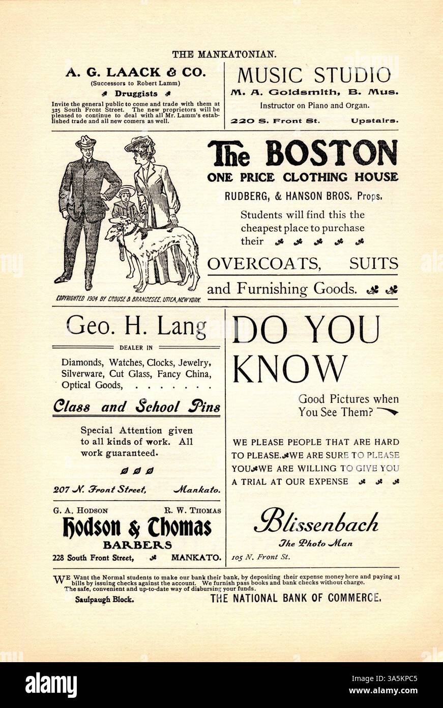 The January 1905 edition of 'The Mankatonian' includes a mix of student-created content, such as ...