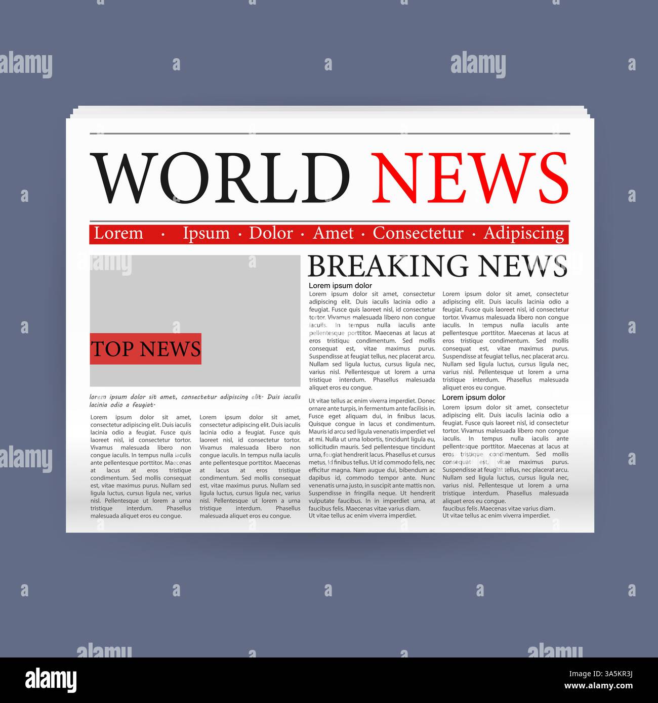 Newspaper, great design for any purposes. Vector editorial print layout ...