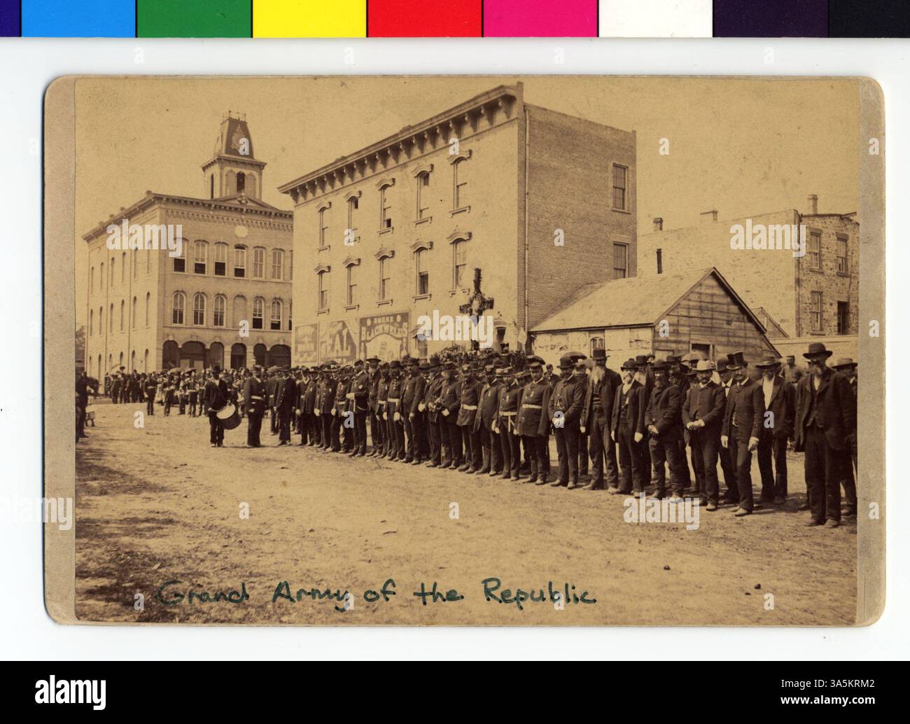 This photograph shows the Grand Army of the Republic encampment in Blue ...