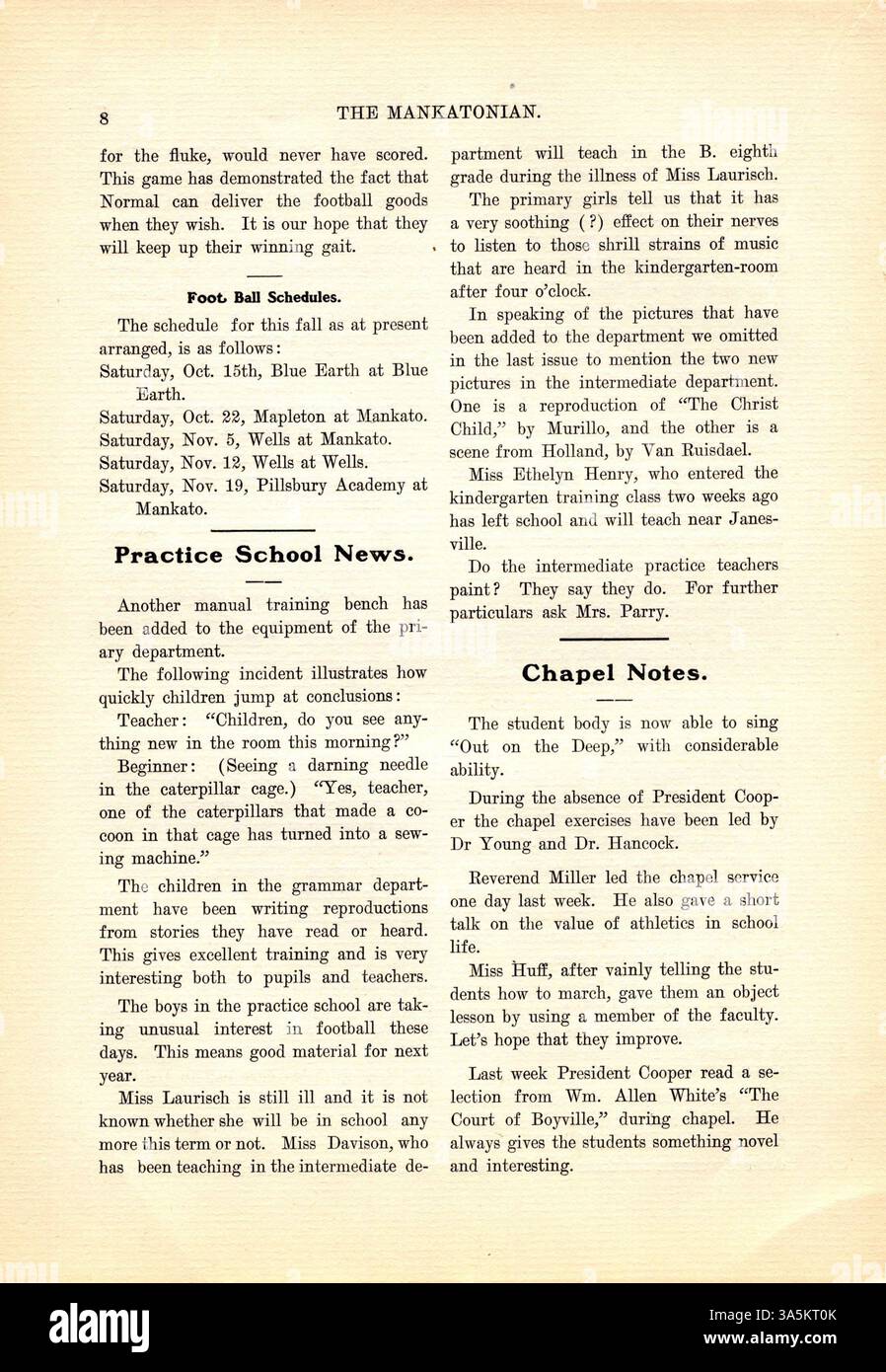 This issue of *The Mankatonian* highlights student-written articles ...