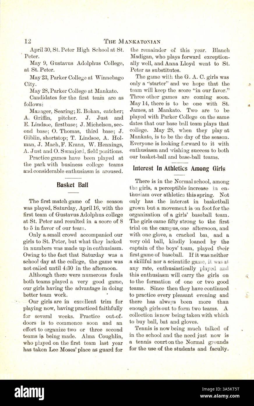 The Mankatonian, Volume 16, Issue 8 (April 1904) was a student-published magazine at Mankato ...