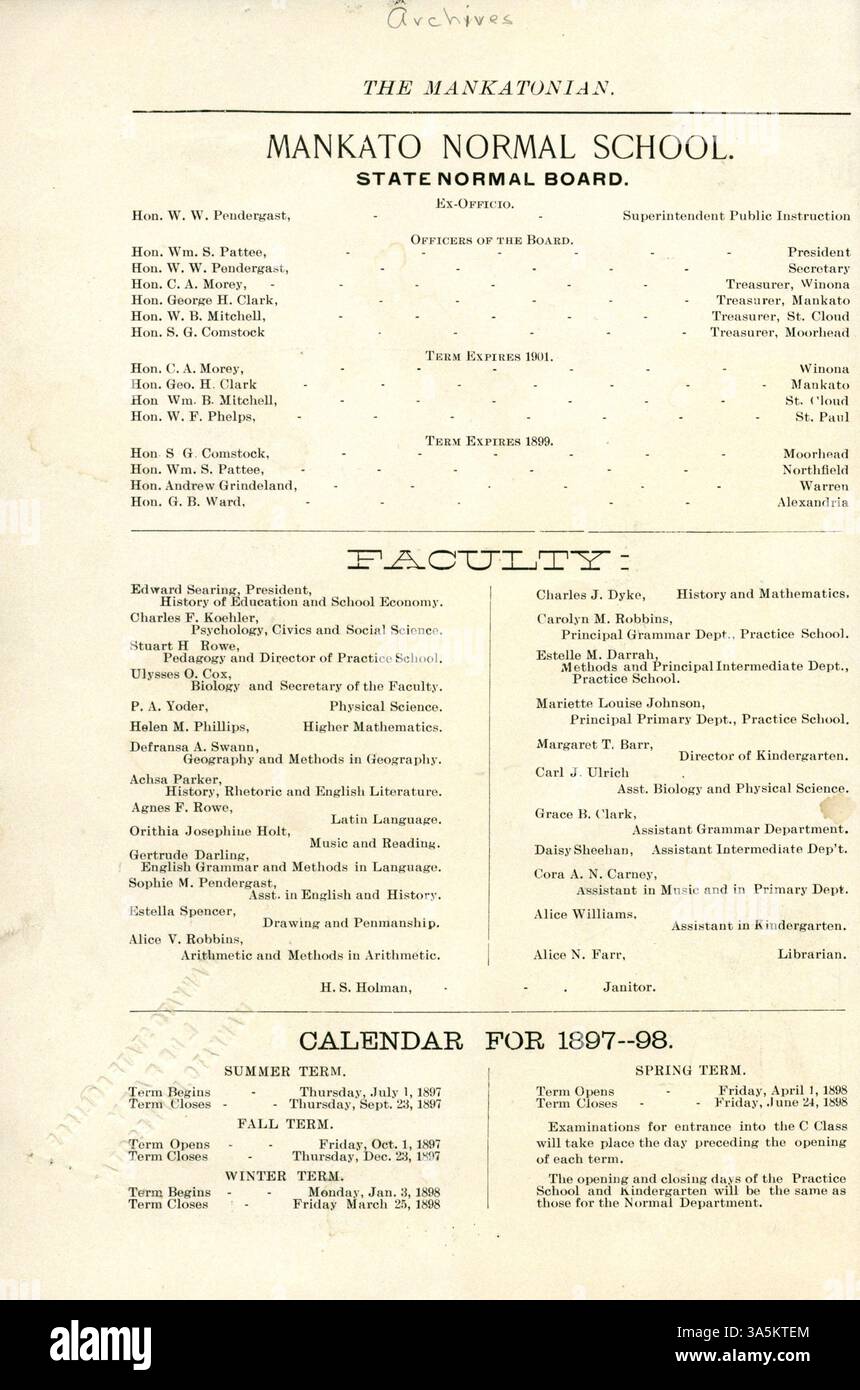The Mankatonian, Volume 10, Issue 1, July 1898, was a monthly student ...