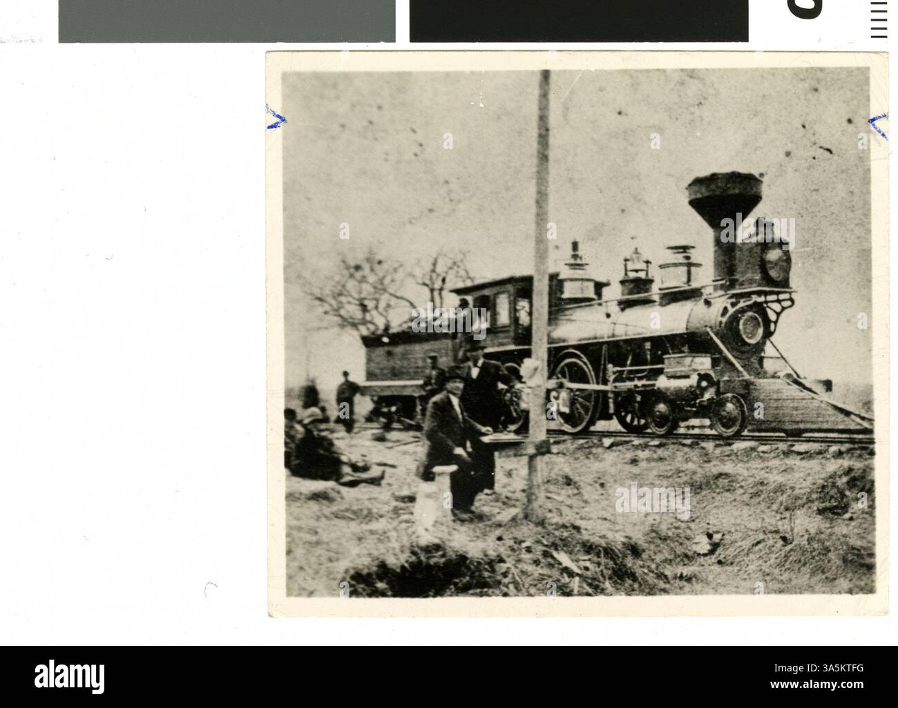 A steam engine at Bradley's Crossing, part of the St. Paul and Sioux ...