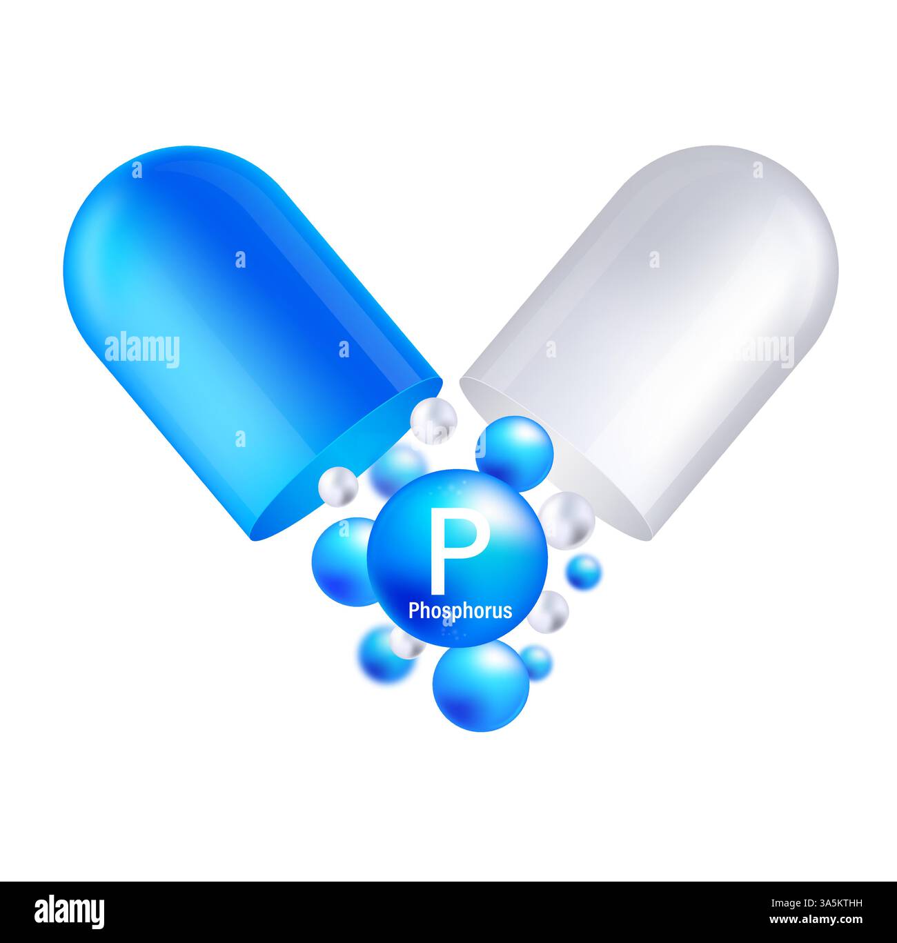 Phosphorus, P. Icon structure chemical element round shape circle light ...