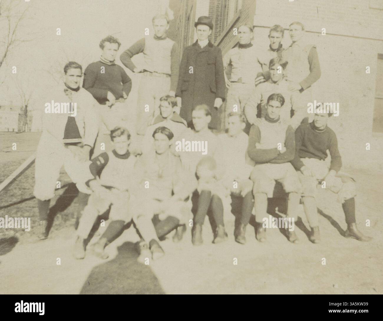 Group portrait of the 1898 football team at Mankato State Normal School ...