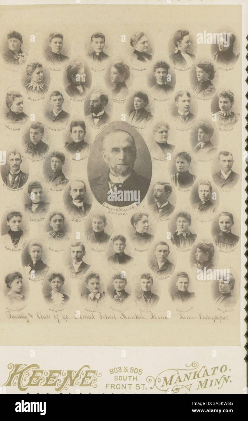 Composite portrait of the faculty and graduates from the Class of 1890 ...