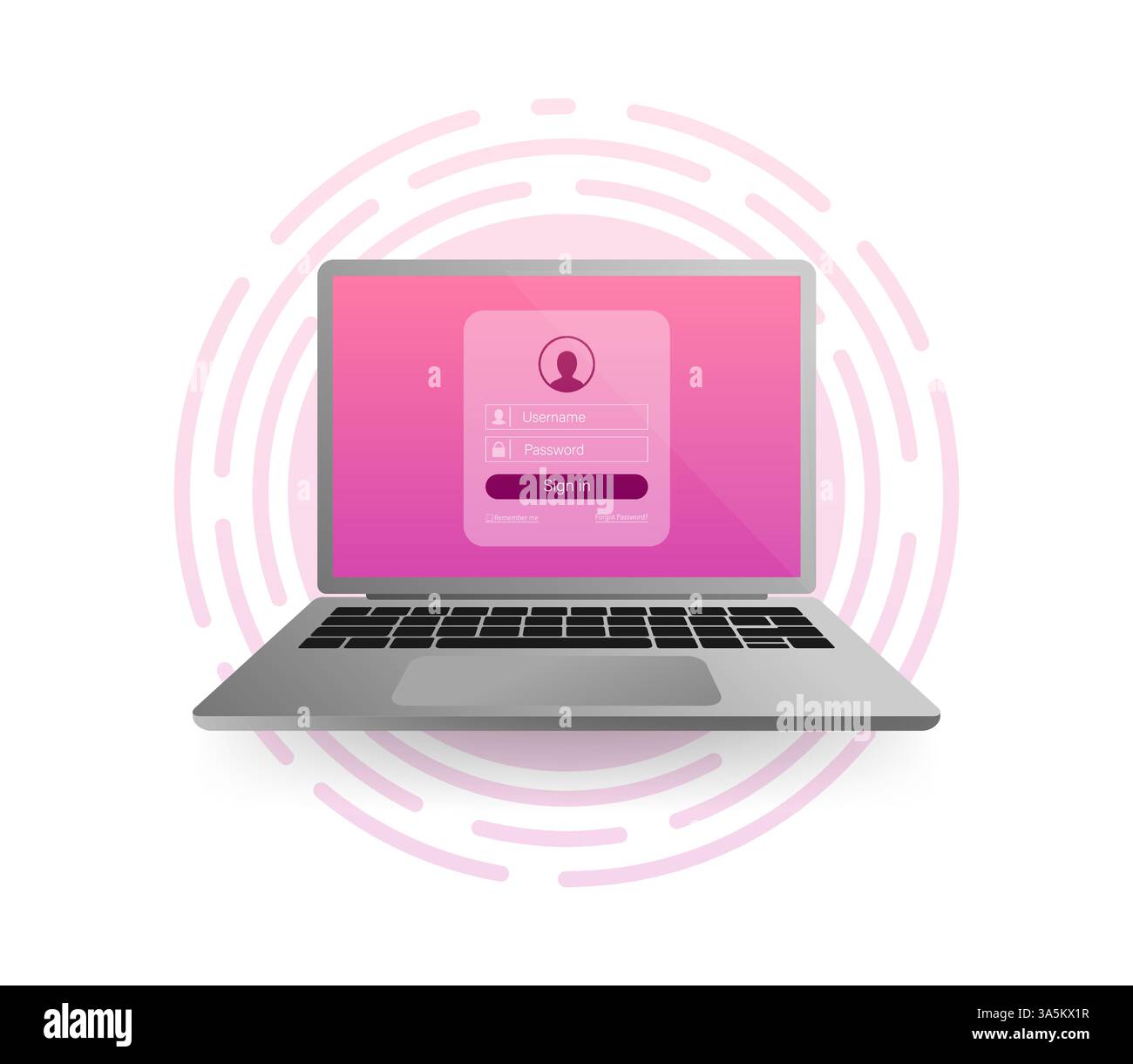 Laptop account password Stock Vector Images - Alamy
