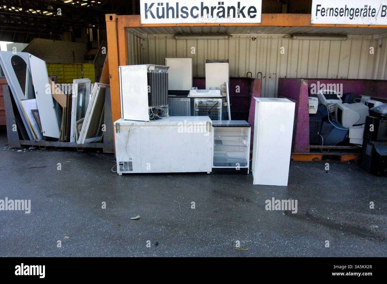 recycling of a refrigerator as bulky waste or bulky refuse refrigerator ...