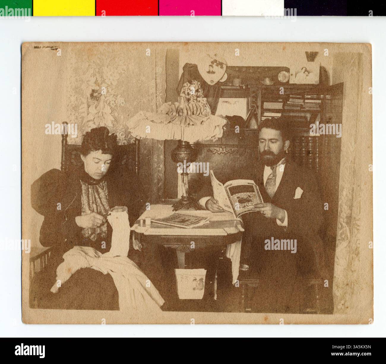 A portrait of Ed and Lizzie Jones, photographed at home, providing a ...