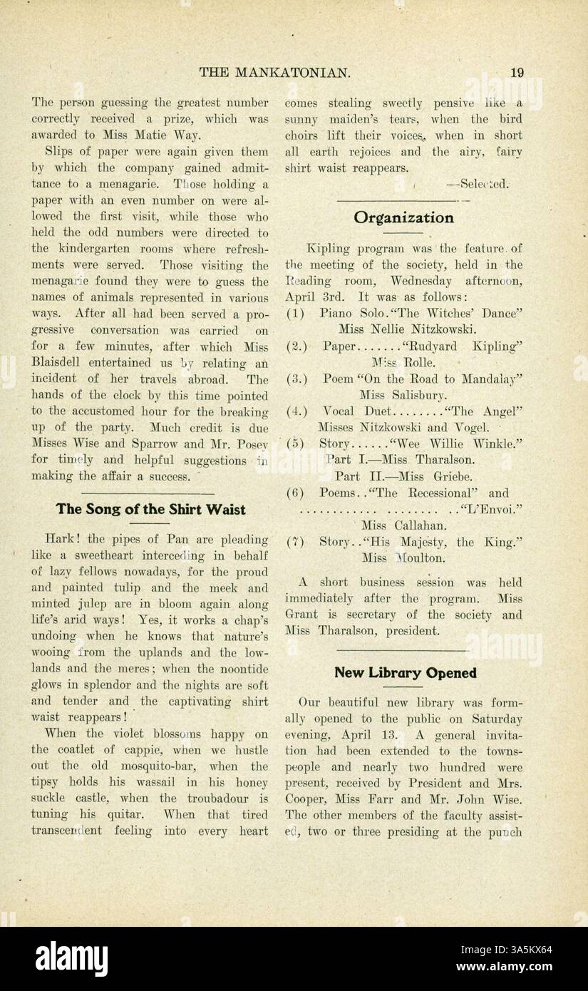 This edition of The Mankatonian from May 1907 offers a look into ...