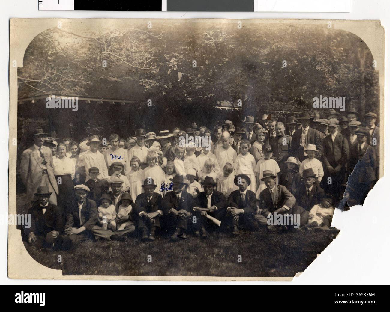A group portrait of a Sunday School picnic at Minneopa Park in Judson ...