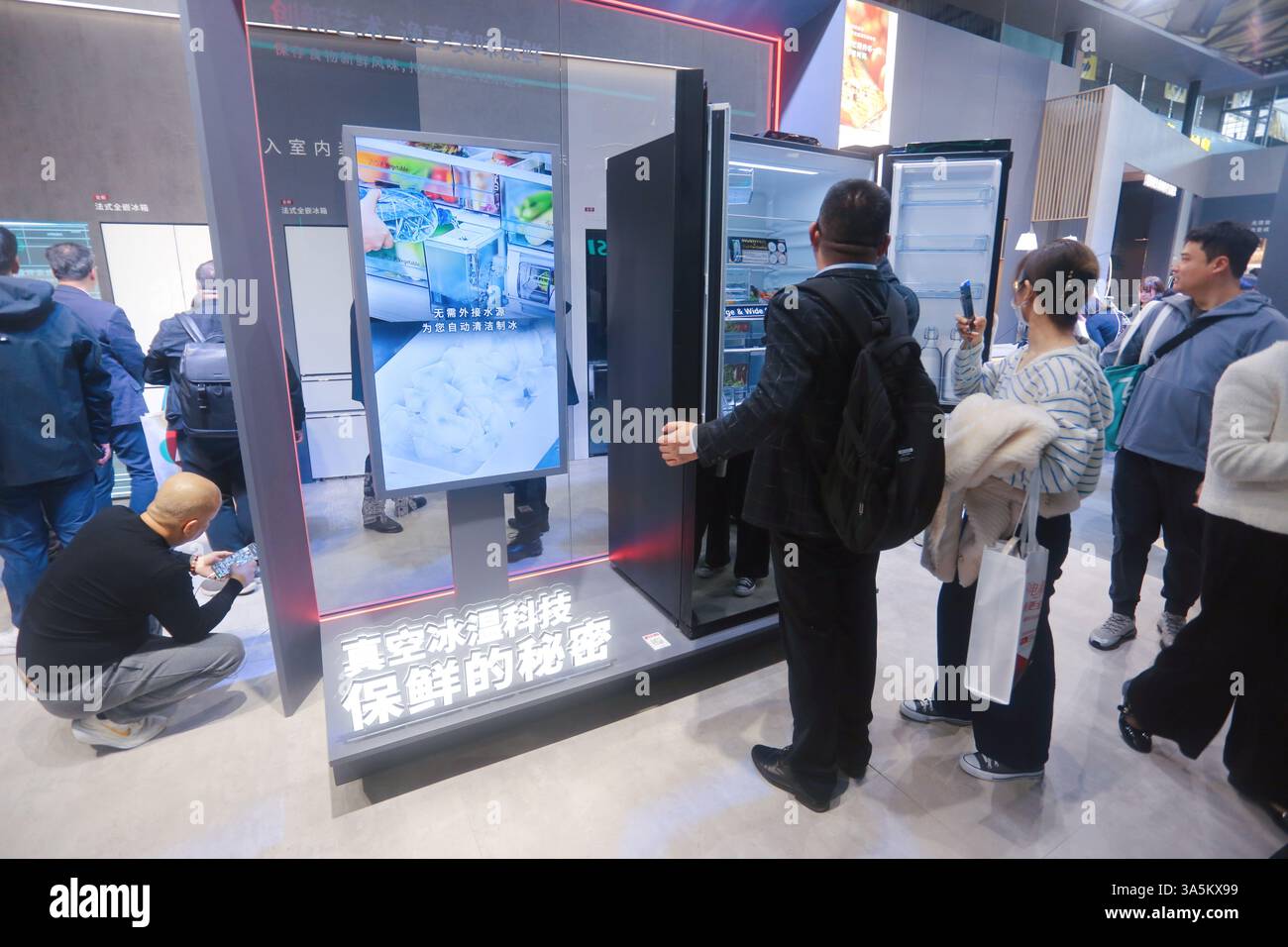 SHANGHAI, CHINA - MARCH 20, 2025 - Japanese company Hitachi booth at ...