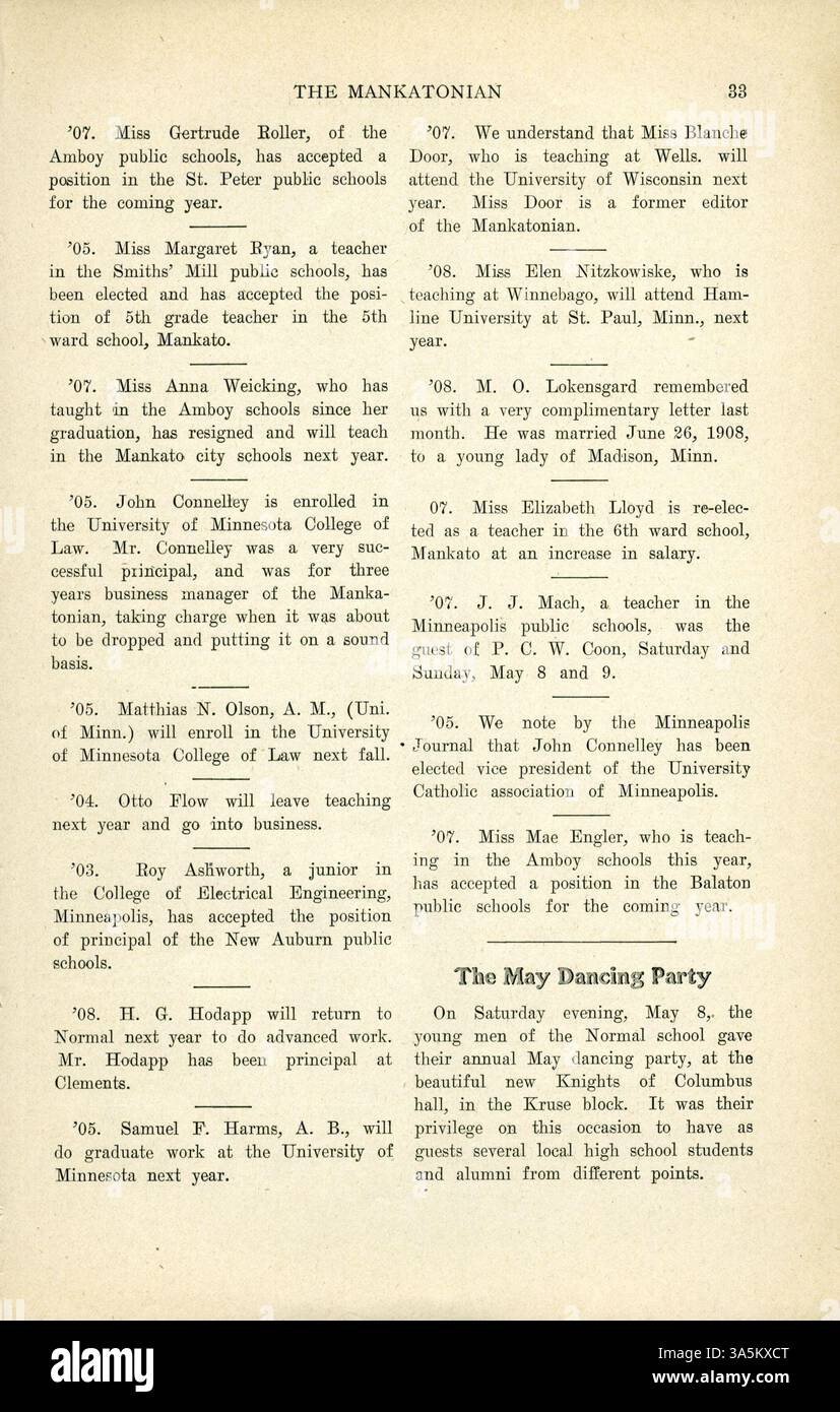The Mankatonian, a monthly magazine at Mankato State Normal School, was ...
