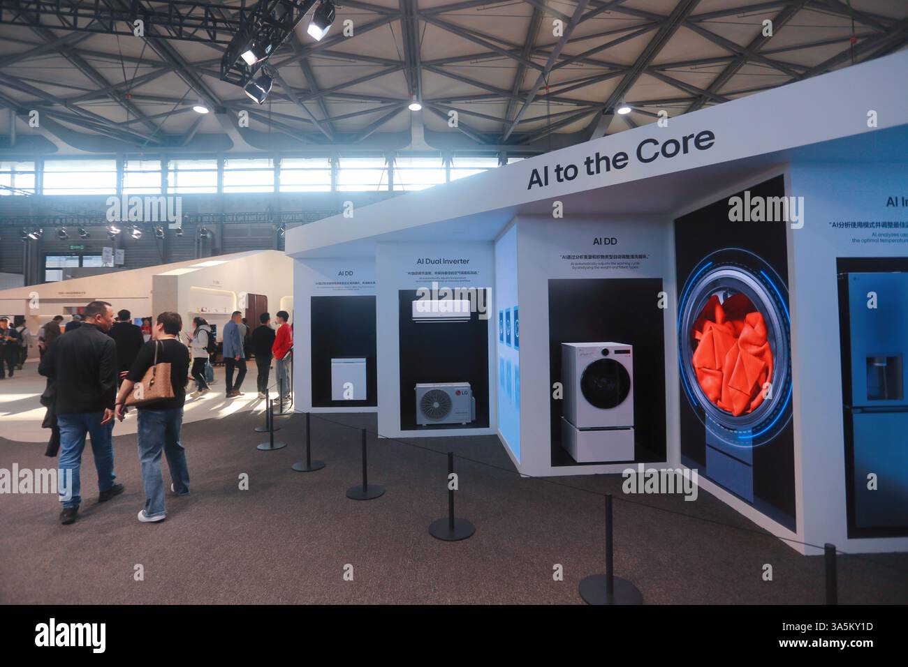 SHANGHAI, CHINA - MARCH 20, 2025 - Visitors visit South Korean company LG booth at the 2025AWE ...