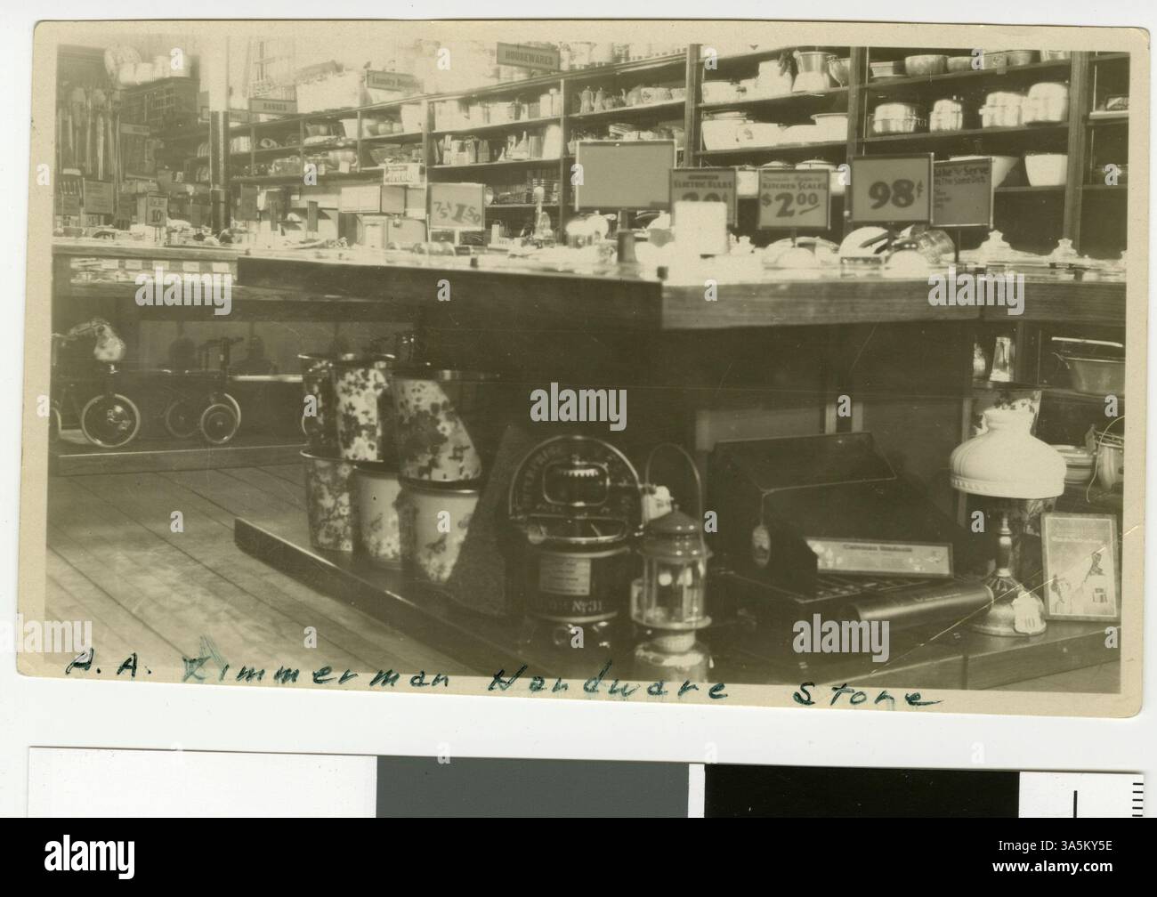 Interior view of the A. A. Zimmerman Hardware Store in Mankato, showing ...