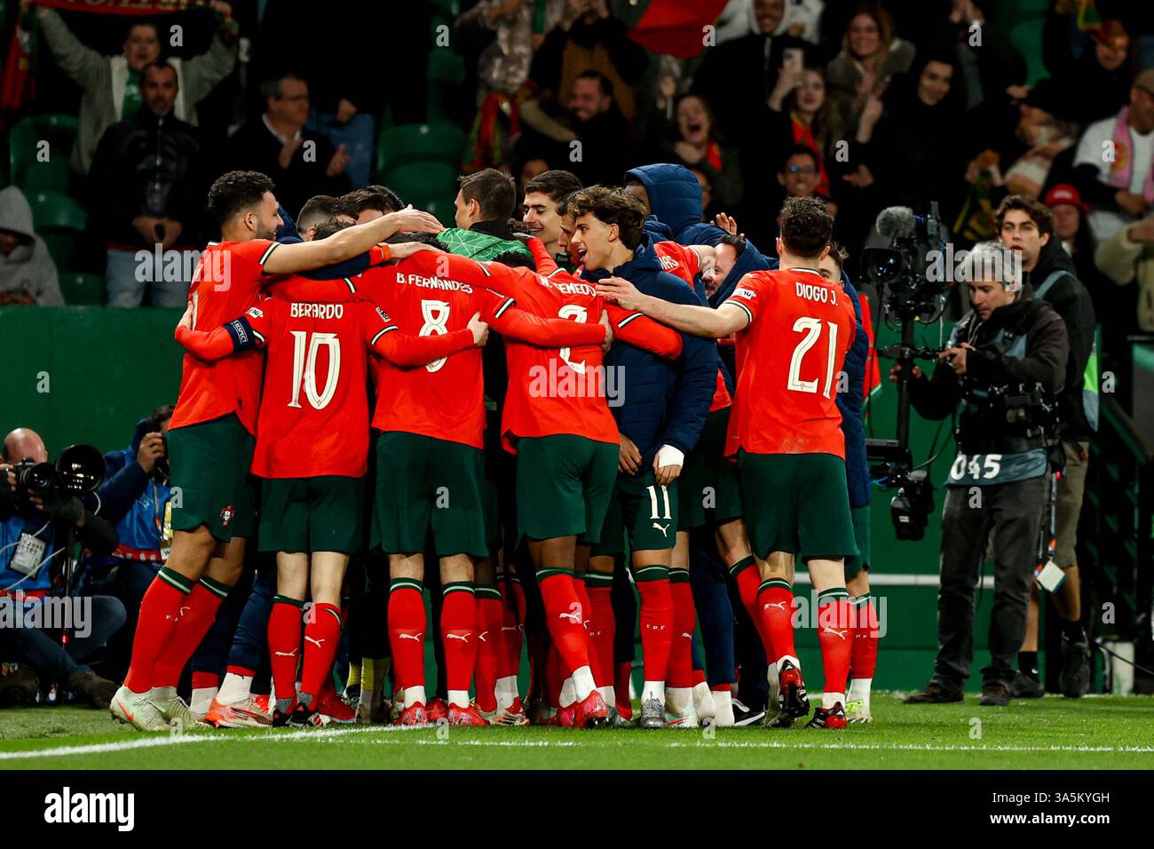 Lisbon, Portugal. 23rd March, 2025. Trincao of Portugal celebrates ...