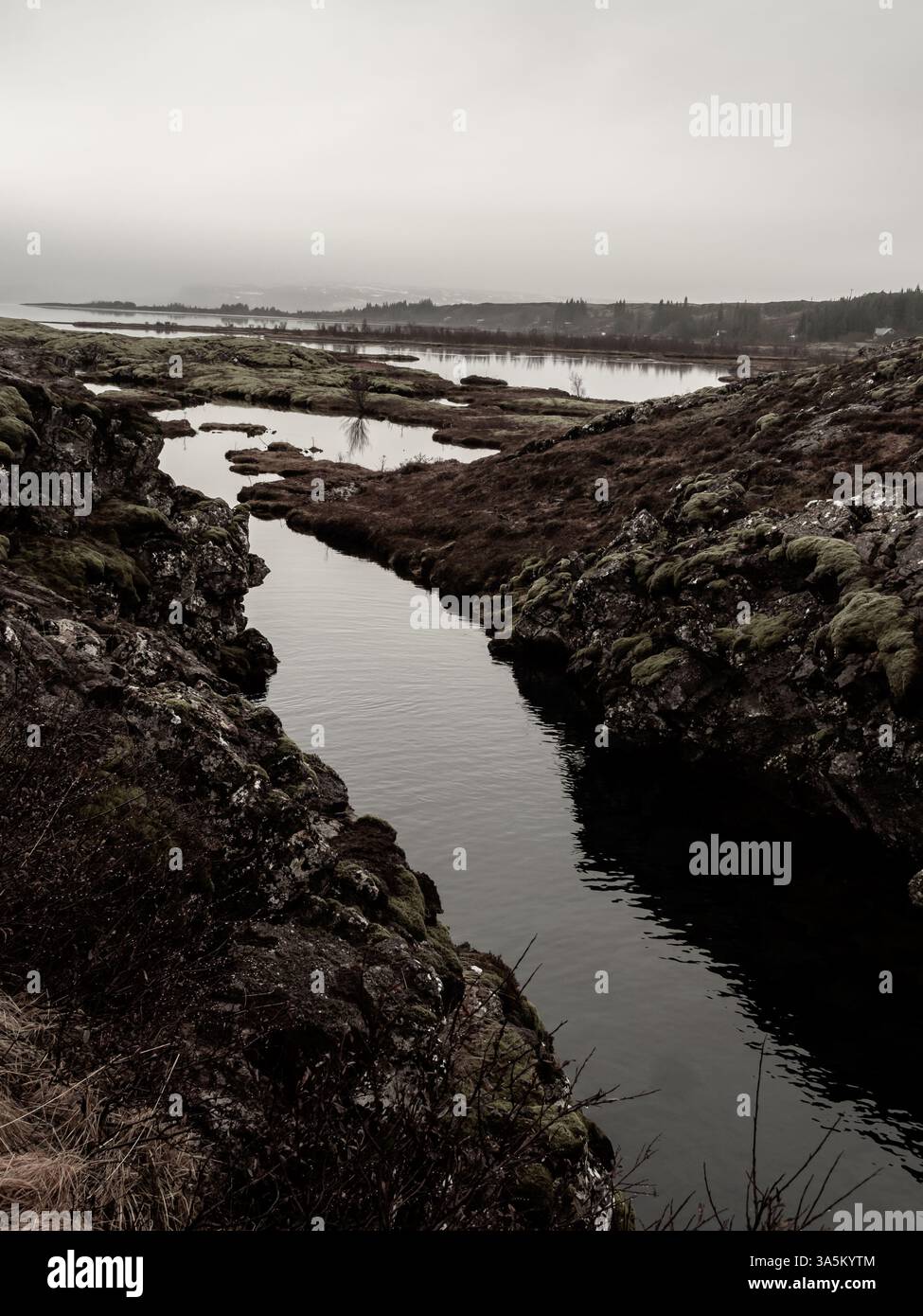 Silfra fissure in Þingvellir National Park, Iceland. A crystal-clear ...