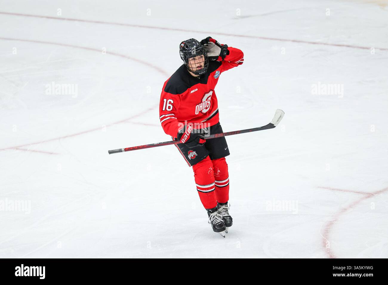 March 23rd, 2025: Ohio State Buckeyes Forward Joy Dunne (16) celebrates ...