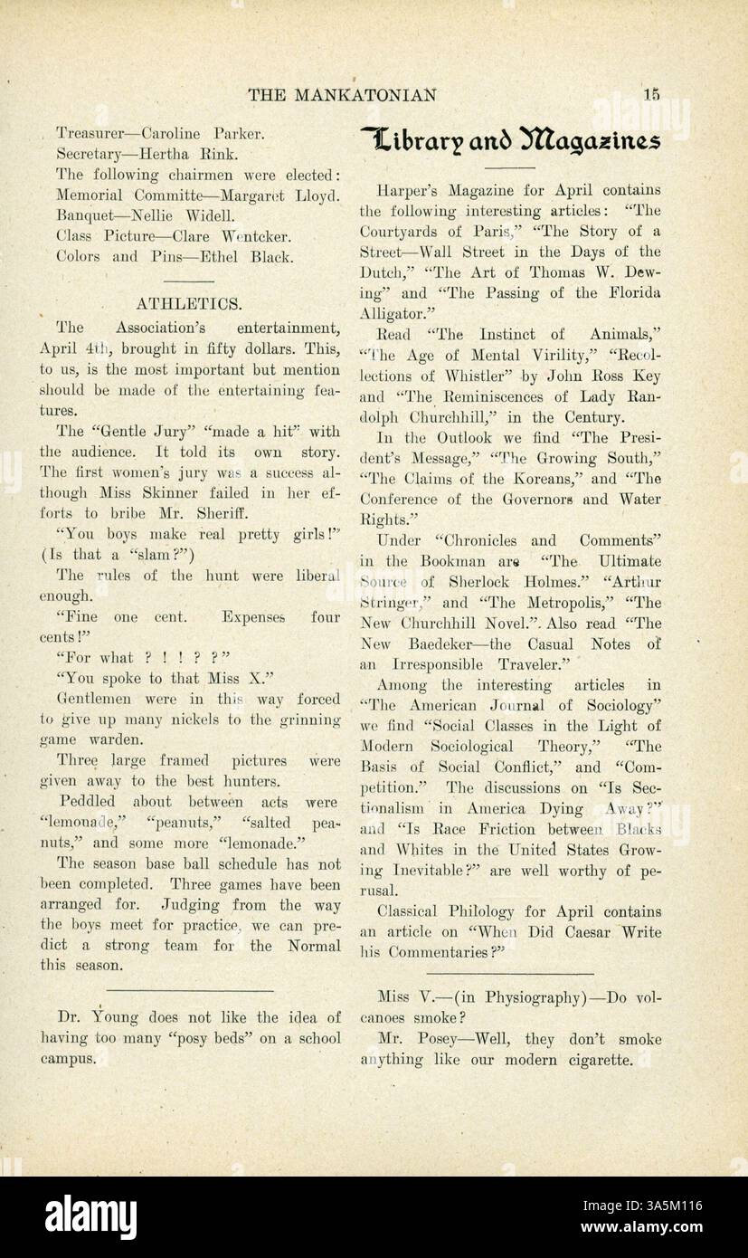The Mankatonian was a student-published monthly magazine at Mankato ...