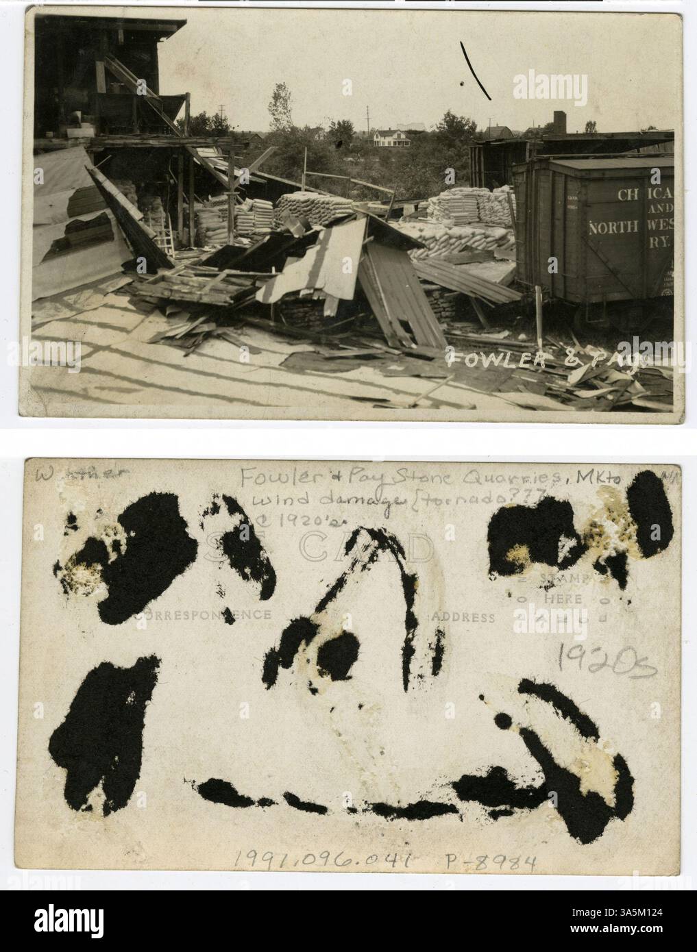 Fowler & Pay Stone Quarries in Mankato, Minnesota, showing wind damage ...