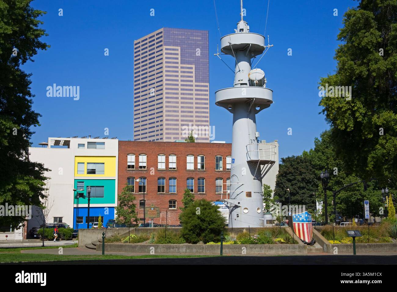 Battleship Oregon Marine Park in Portland Stock Photo - Alamy
