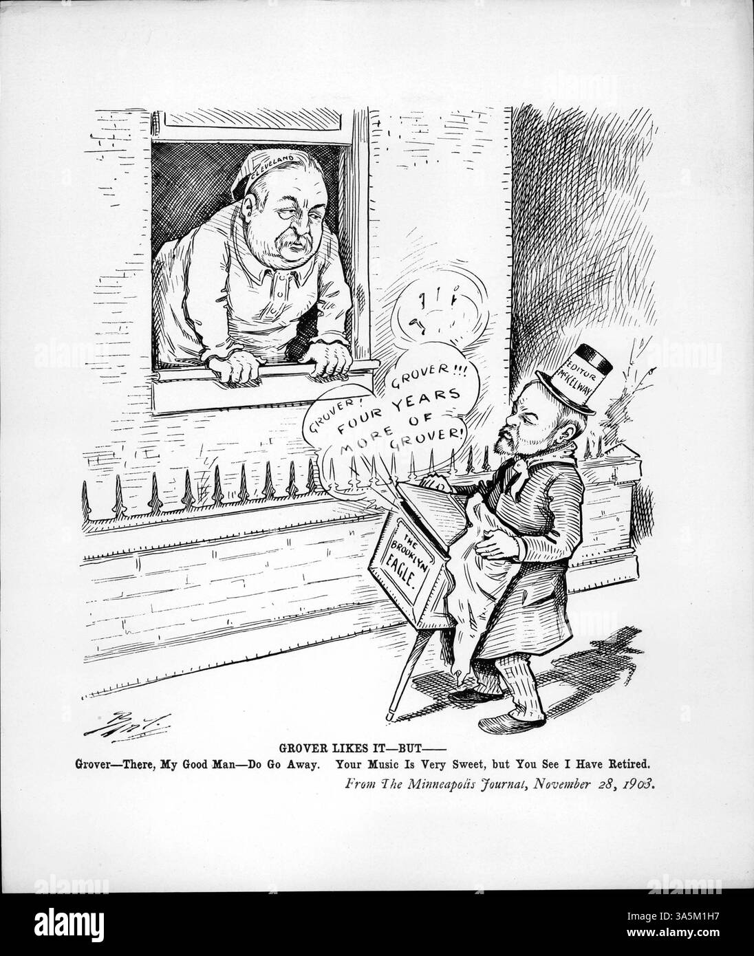 This 1904 political cartoon, drawn by Alexander McKelway, depicts a ...