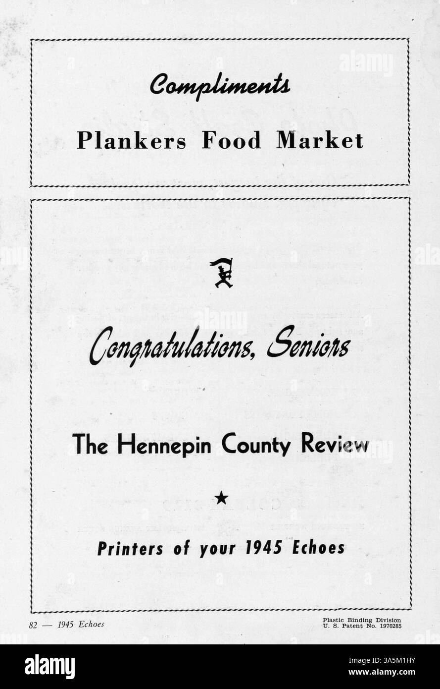 The 1945 Echoes yearbook from Hopkins High School documents the school ...