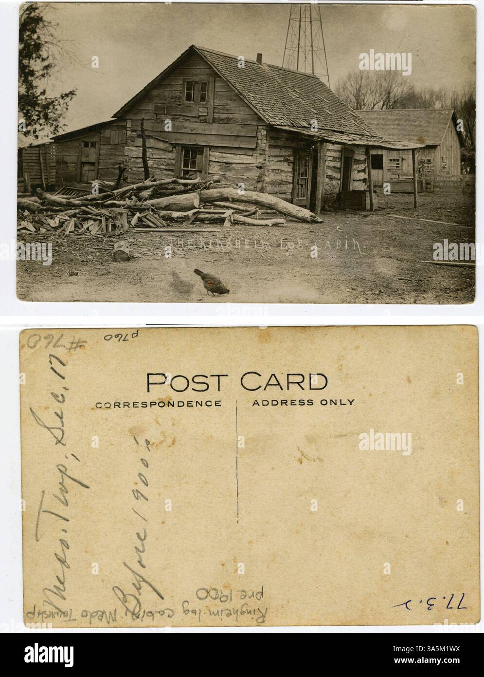 An exterior view of the Ringheim Log Cabin located in Medo Township ...