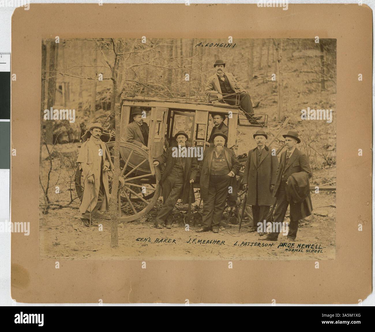 A group of Mankato men surrounding the iconic Concord Coach ...