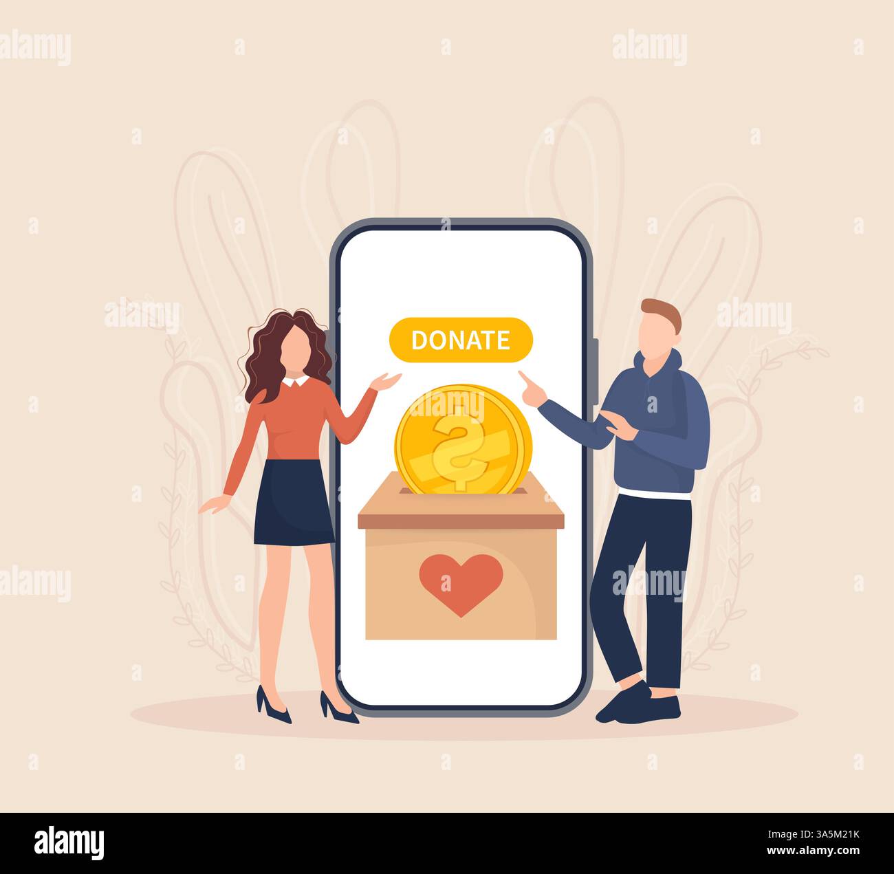 Donate online, great design for any purposes. Charity concept. Abstract ...