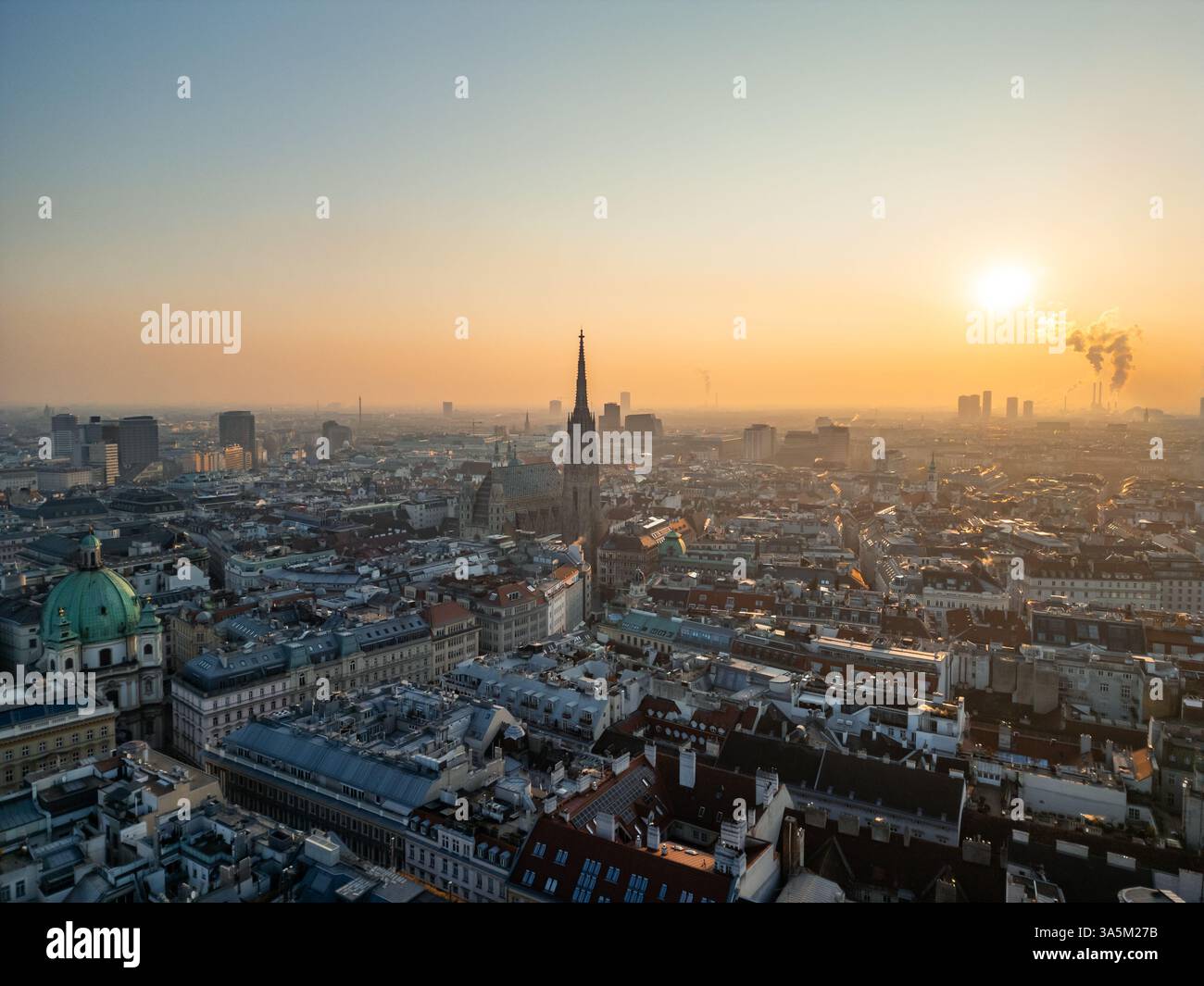 02-22-2025, Vienna, cityscape with St. Stephen's Cathedral, a prominent ...