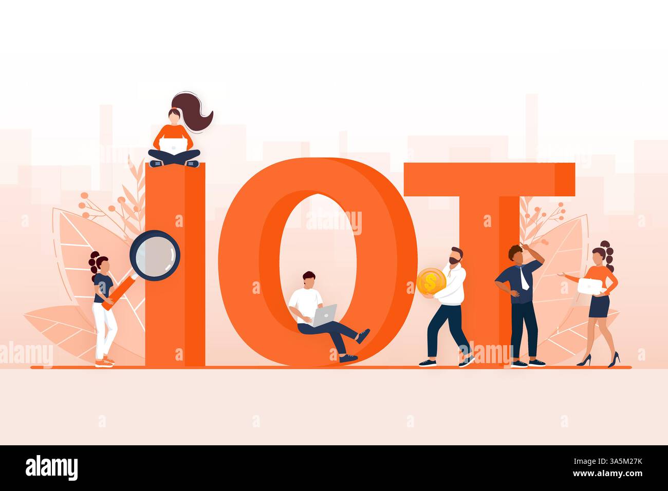IOT. Internet of things, devices and connectivity concepts on a network ...