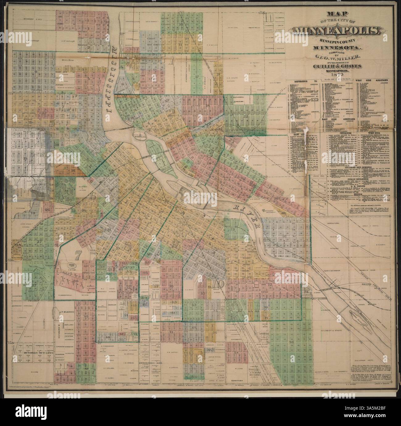 This street map of Minneapolis from Hennepin County outlines the city's ...
