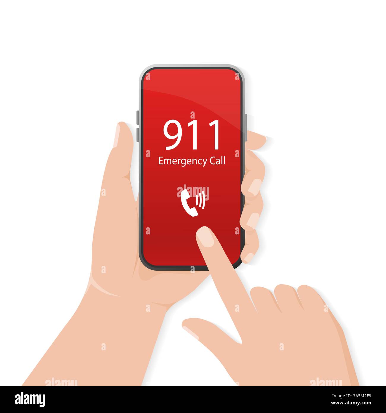 Phone emergency mobile flat Stock Vector Images - Alamy