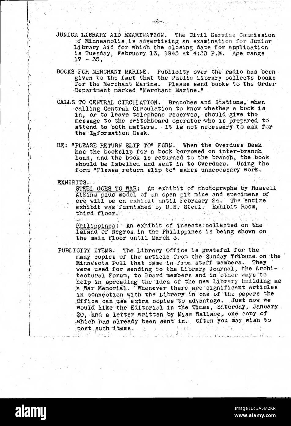 This weekly bulletin from 1945 offers a snapshot of the Minneapolis ...