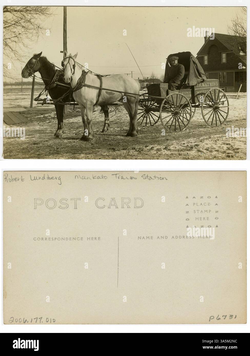 A portrait of Robert Lundberg, known as 'The Watkins Man,' seen in ...