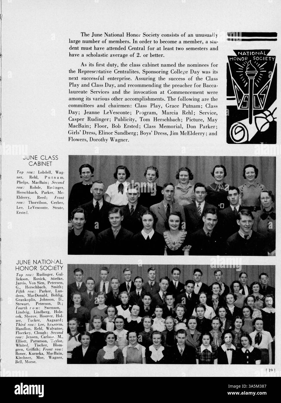 Yearbook from 1937 documents the student body hi-res stock photography ...