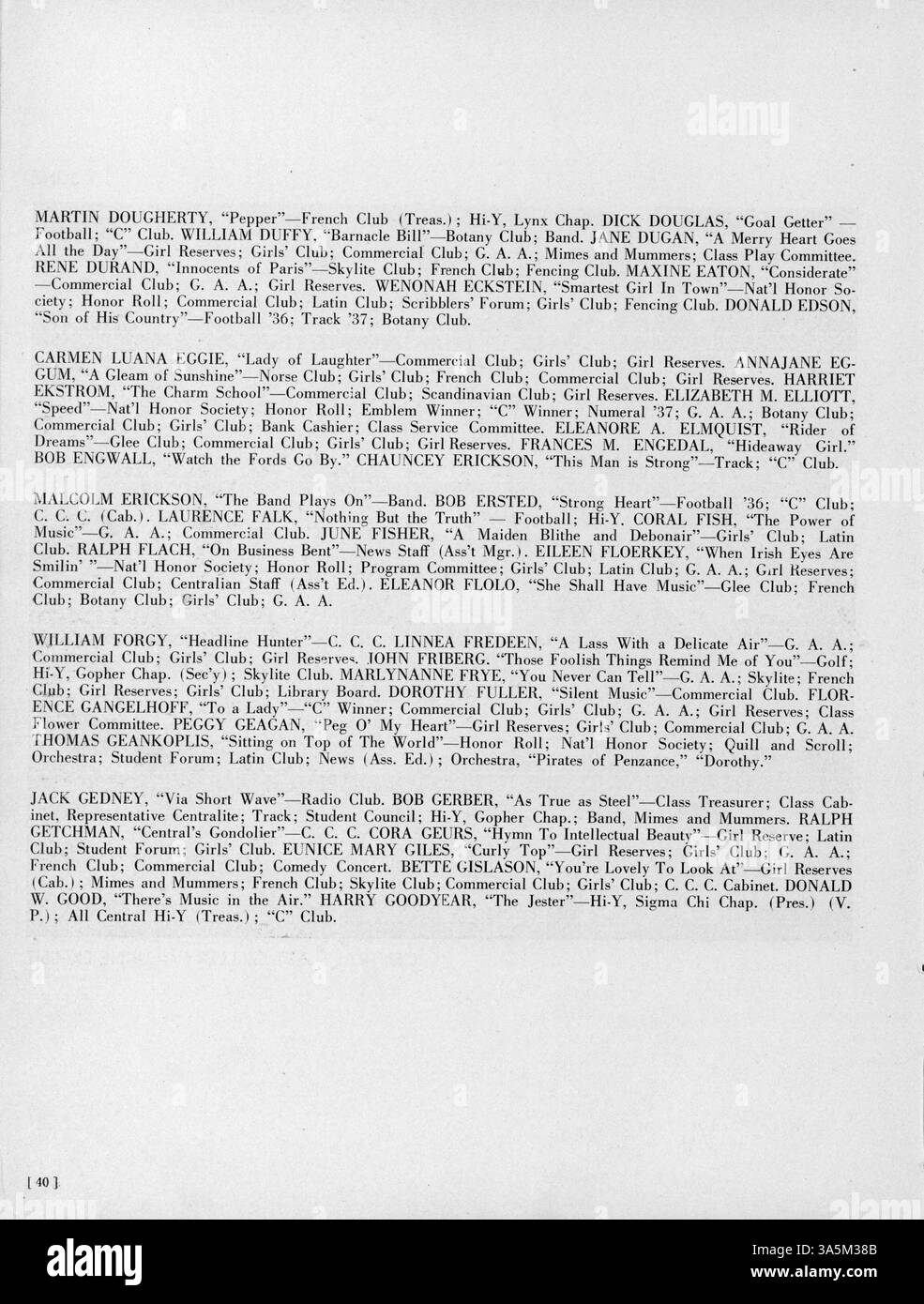 The 1937 'Centralian' yearbook from Central High School documents the ...