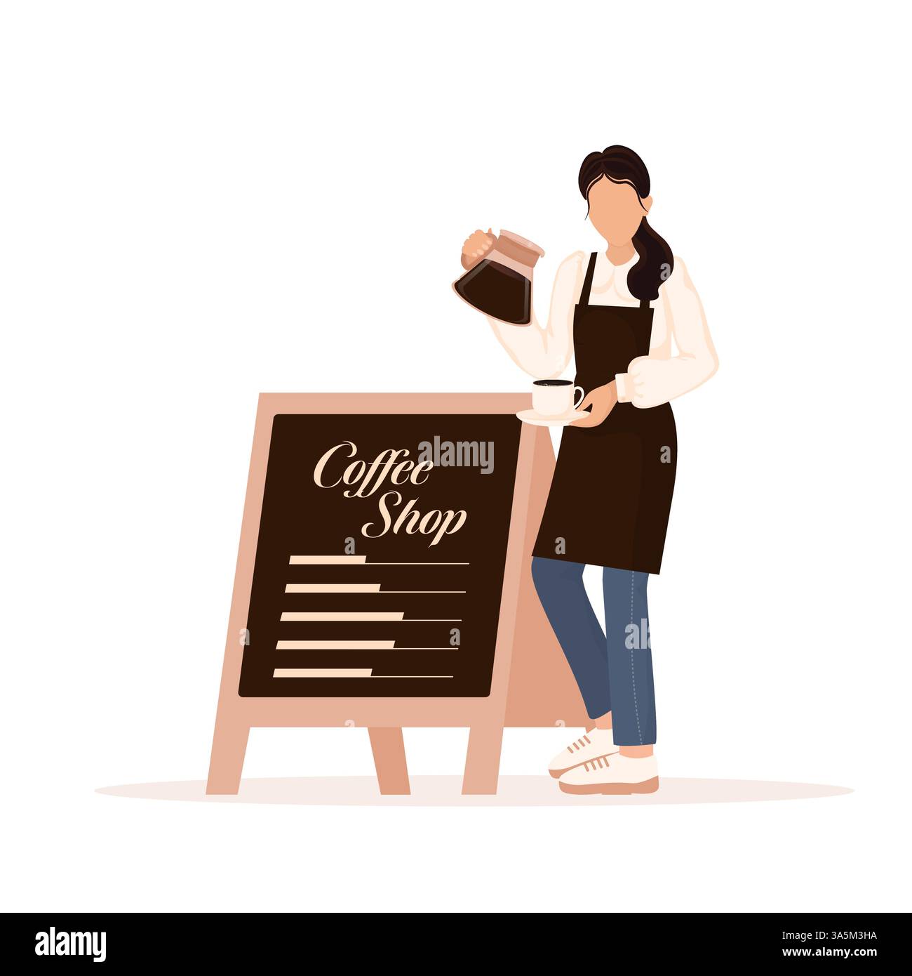 Flat character coffee shop barista. Vector illustration flat design ...