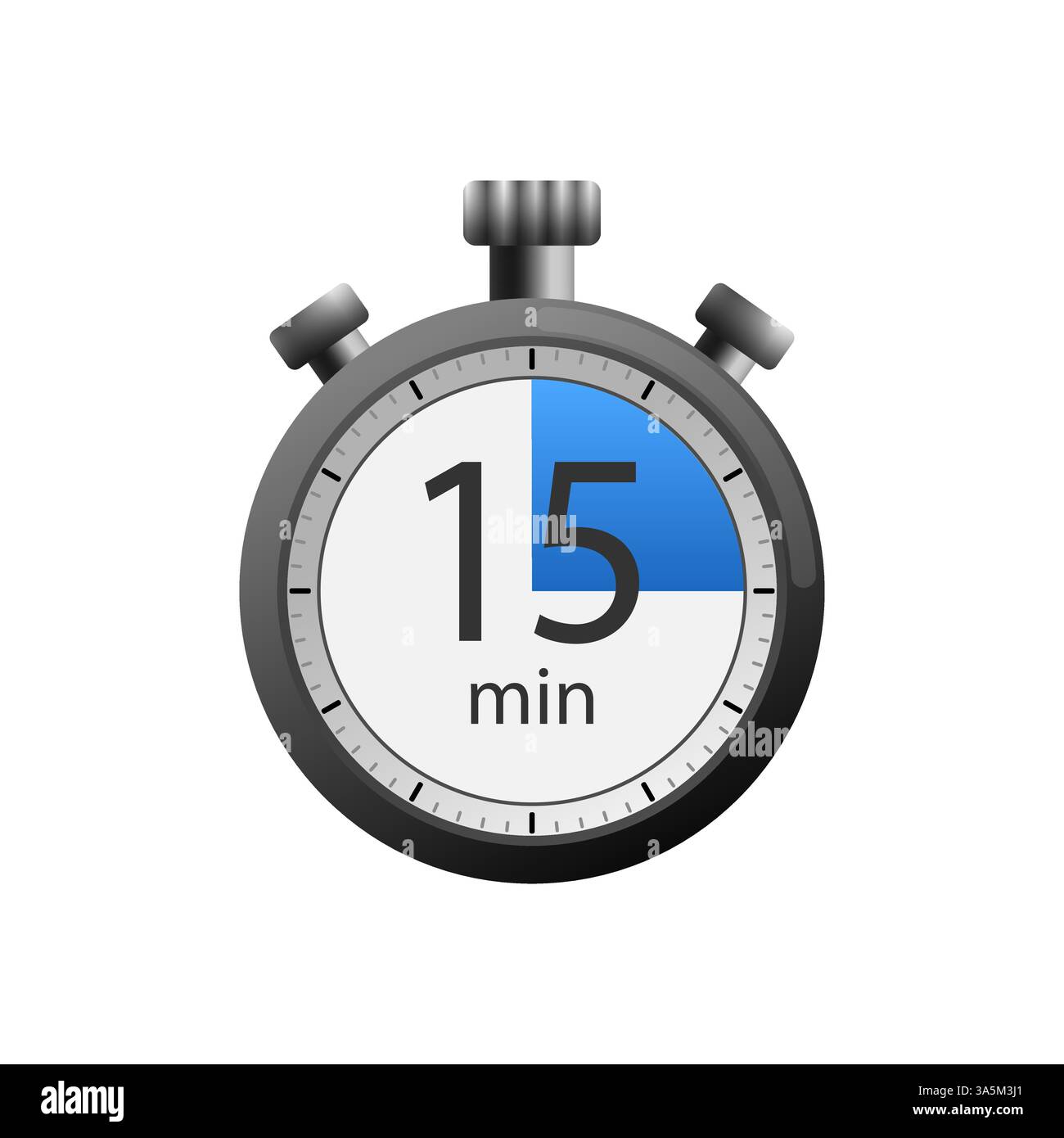 Icon of a timer with 15 minutes on the white background. Vector ...